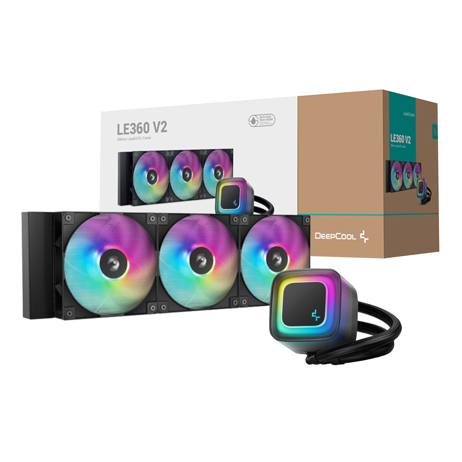DeepCool LE360 V2 ARGB 360mm AIO Liquid Cooler – Black - Rapidbiz Tech